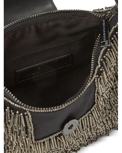Karl Lagerfeld Signature Beaded Shoulder Bag in Black | Lyst UK
