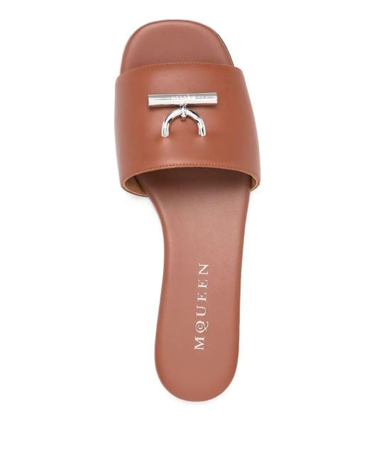 McQueen T-Bar Slides in Pink | Lyst