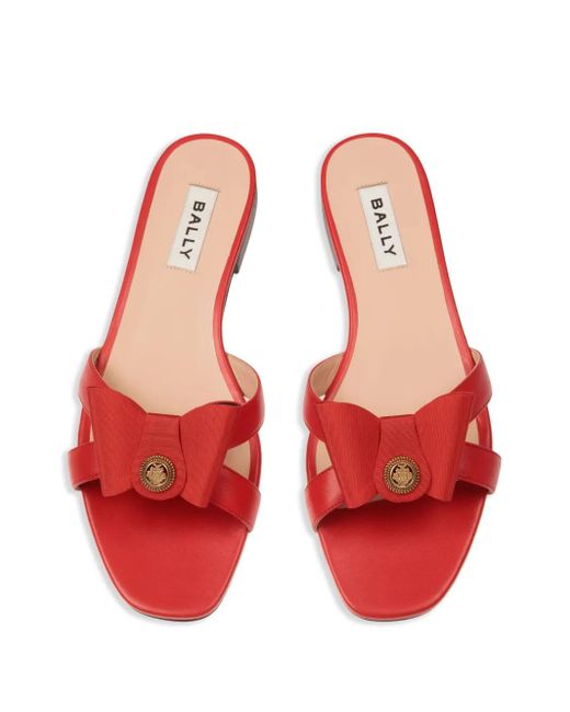 Bally B-Bow Slides in Red | Lyst