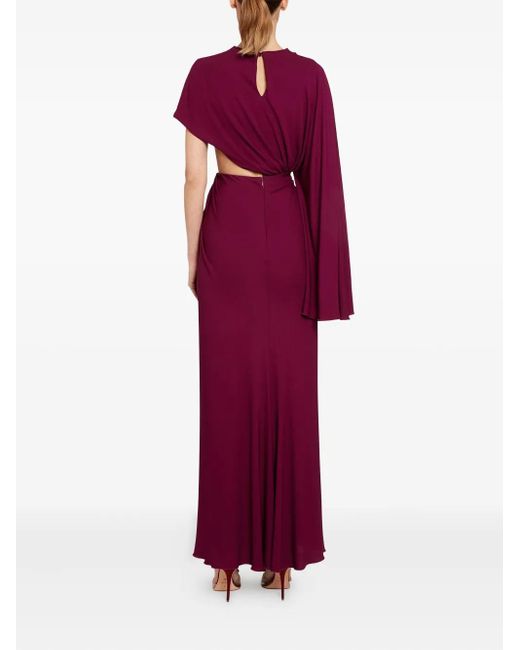 Giambattista Valli Draped Asymmetrical Midi Dress in Purple | Lyst UK
