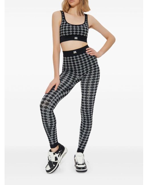 Amiri Ma Quad-Monogram Bra in Black | Lyst