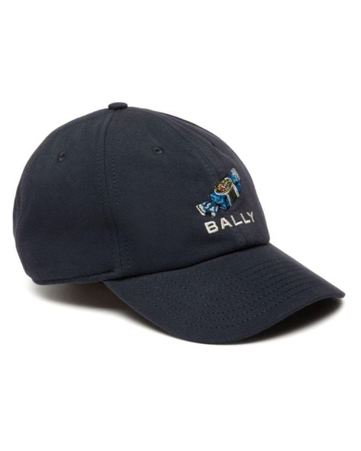 Bally Candy-Embroidered Cotton Cap in Blue | Lyst UK