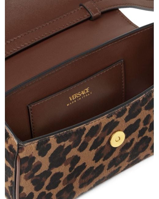 Versace La Medusa Leopard-Print Mini Bag in Brown | Lyst