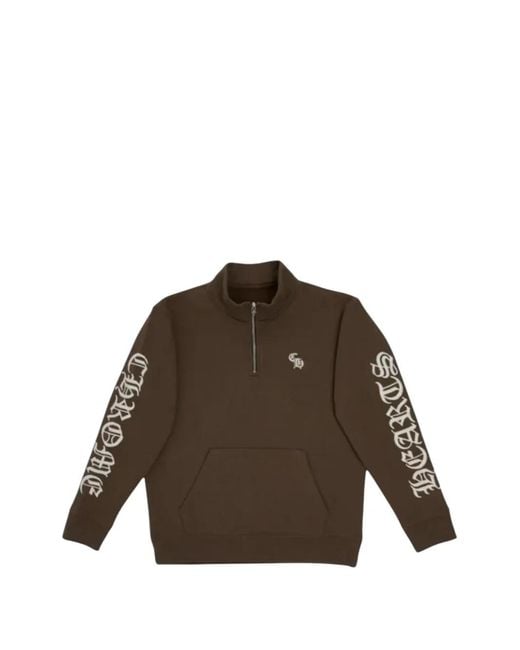 Chrome Hearts Logo-Print Quarter-Zip Sweatshirt in Brown for Men | Lyst UK