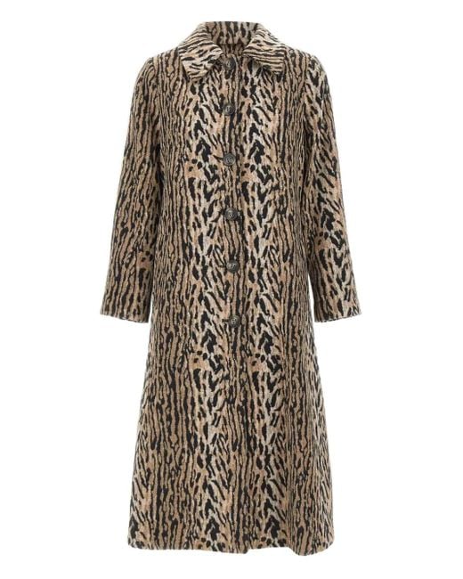 RIXO London Milly Animal-Print Coat in Natural | Lyst UK
