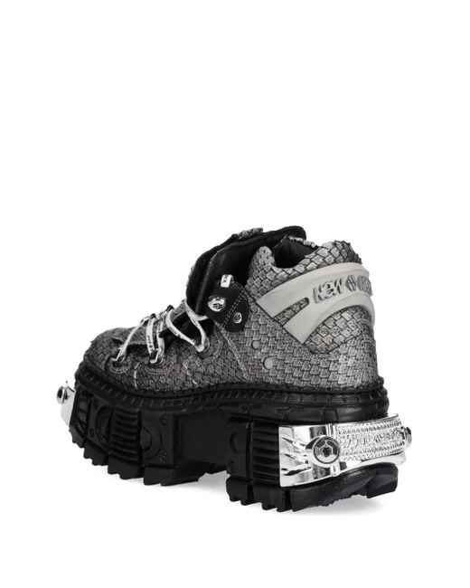 New Rock Metallic-Accents Platform Sneakers in Black | Lyst
