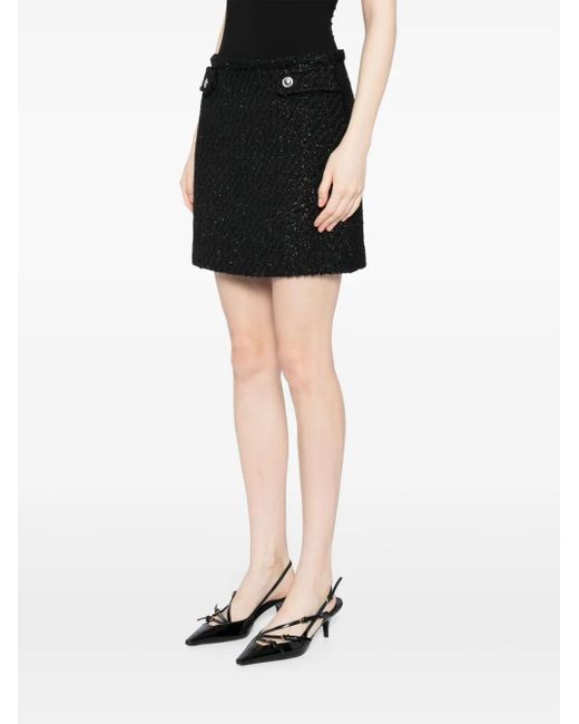 Michael Kors Tweed Mini Skirt in Black | Lyst