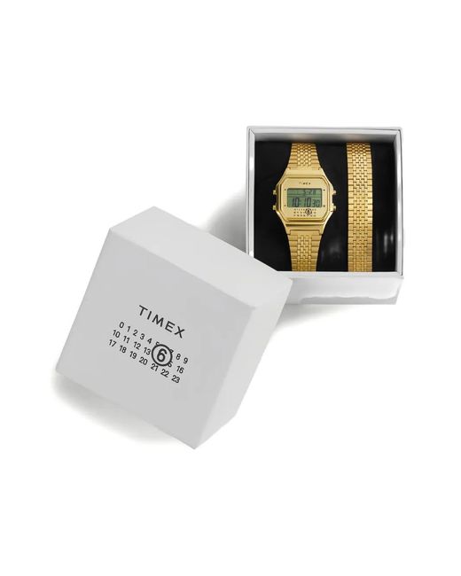 MM6 by Maison Margiela Gold Digital 40mm Watch in Metallic | Lyst UK