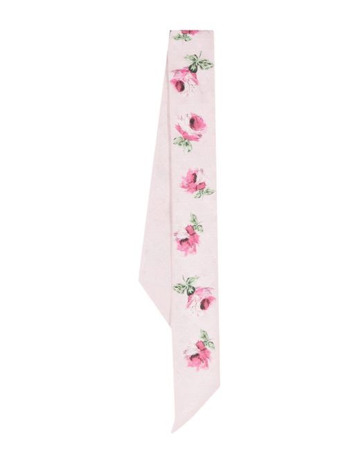 Prada Printed Silk Scarf in Pink | Lyst UK