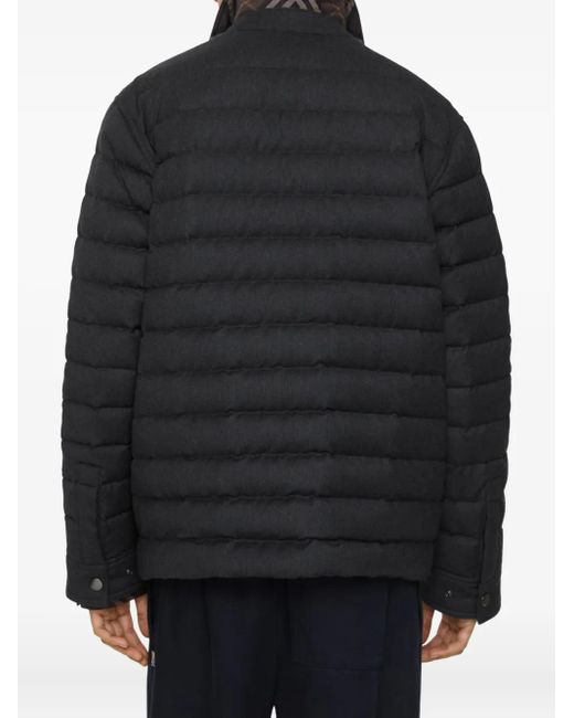 Burberry Two-Way Zip-Closure Padded Jacket in Black for Men | Lyst UK