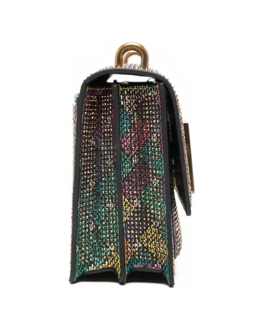 Kurt Geiger Embellished Logo Shoulder Bag in Brown | Lyst UK