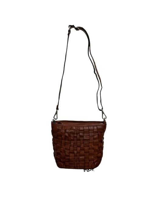 Campomaggi Beth Woven Leather Cross-Body Bag in White | Lyst