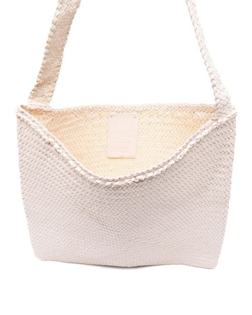 Dragon Diffusion Braided Handle Woven Tote Bag in White | Lyst UK