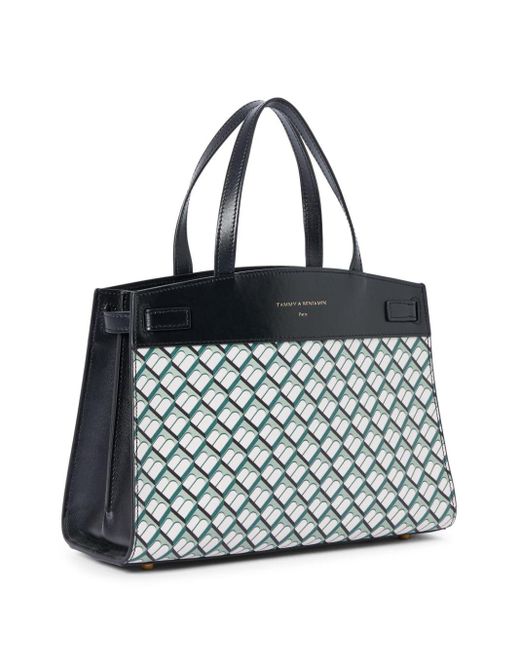 Tammy & Benjamin Madison Monogram Canvas Tote Bag in Black | Lyst