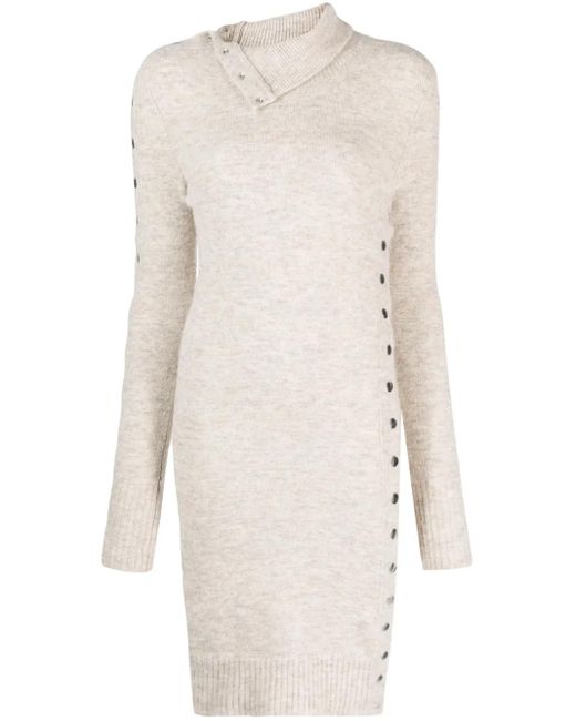 Isabel Marant Navy Knit Dress in White | Lyst