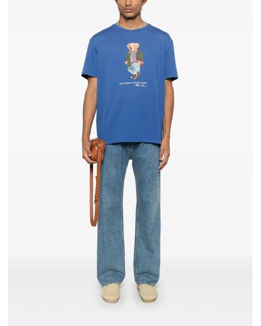 Polo Ralph Lauren Polo Bear T Shirt In Blue For Men Lyst 5334
