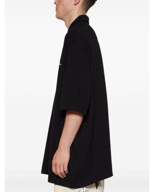 Balenciaga Oversized Polo Shirt in Black for Men | Lyst