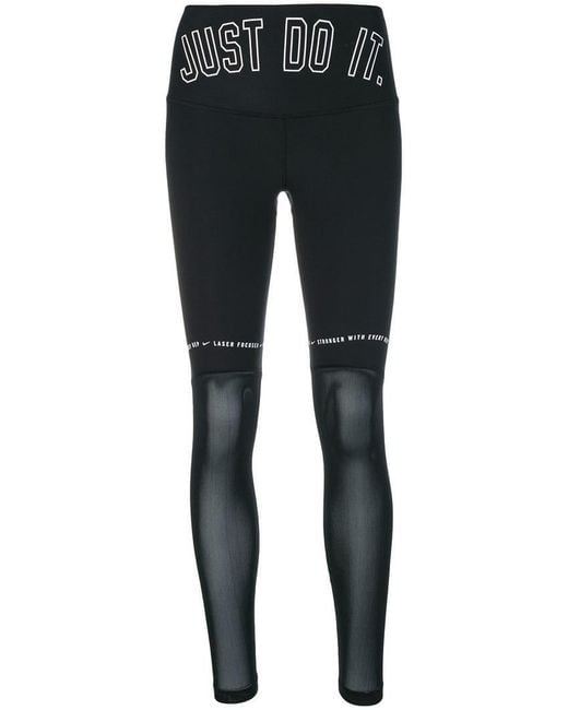 Nike Leggings mit transparenten Einsätzen in Schwarz | Lyst DE