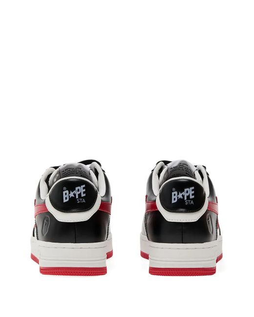 A Bathing Ape Bape Sta Star-Lightning Low-Top Sneakers in Red | Lyst