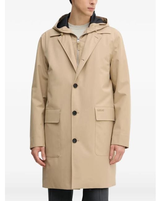 Mackage Mathias Hooded Buttoned Coat in Natural for Men | Lyst UK