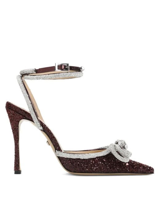 Mach & Mach 110Mm Double Bow Crystal-Embellished Pumps in Metallic | Lyst UK