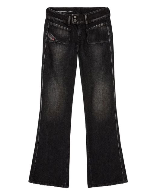 DIESEL D-Hush 09N50 Patch Pocket Jeans in Black | Lyst UK