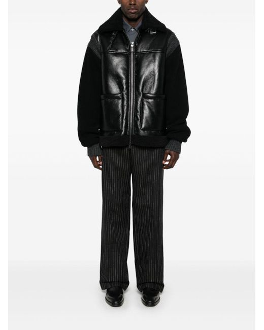 Iceberg Faux-Leather Jacket in Black for Men | Lyst