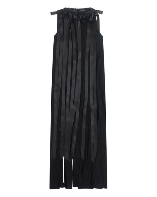 Simone Rocha Unbounded Ribbon Detail Maxi Dress in Black | Lyst UK