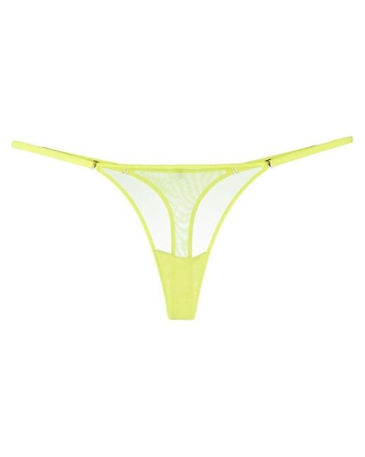 Maison Close Low-rise Sheer Thong in Yellow | Lyst