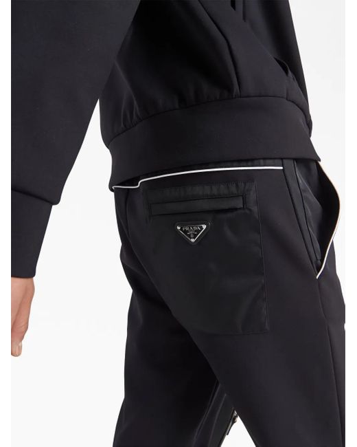 Prada Re-Nylon Triangle-Logo Sweatpants in Black for Men | Lyst UK