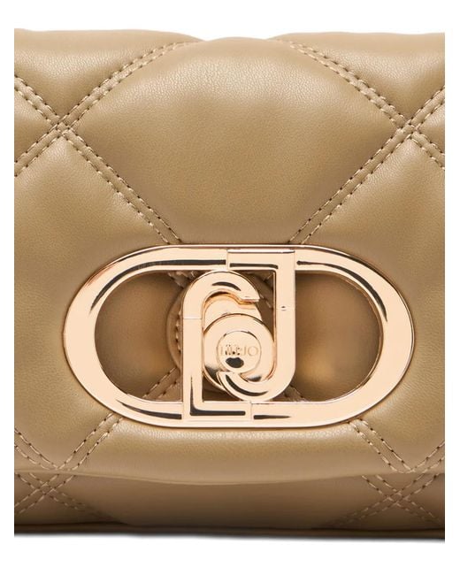 Liu Jo Quilted Monogram Shoulder Bag in Metallic | Lyst UK