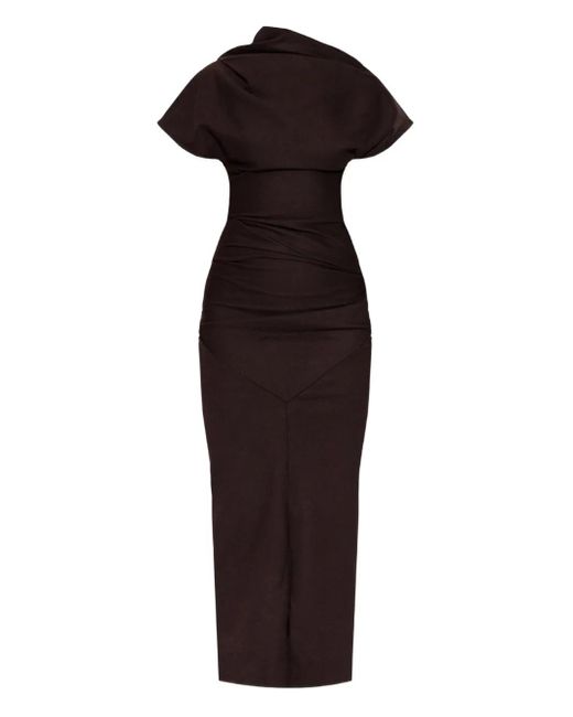 Entire studios Draped Split Midi Dress in Black | Lyst UK