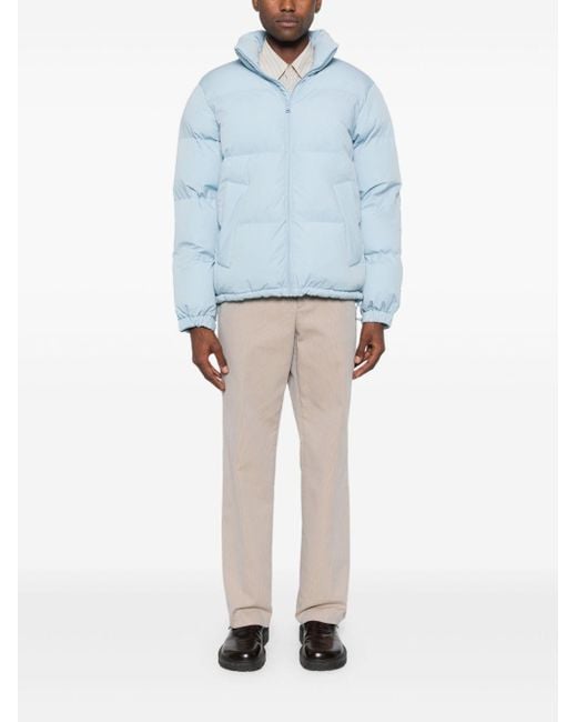 Sandro Logo-Lettering Puffer Jacket in Blue for Men | Lyst