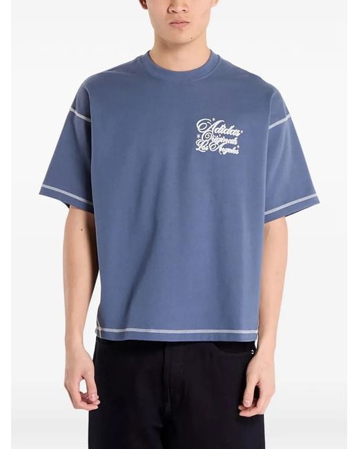 adidas Short-sleeve Stitch T-shirt in Blue | Lyst UK