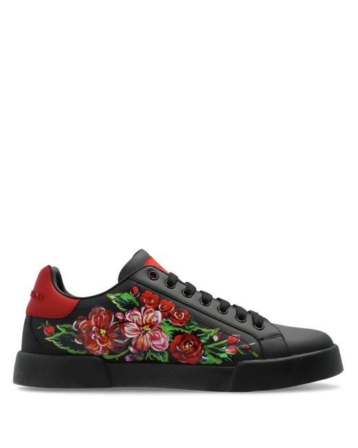 Dolce Gabbana Floral Print Sneakers in Black Lyst UK