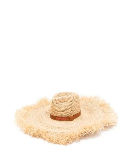 DSquared² Raffia Sun Hat in Natural | Lyst