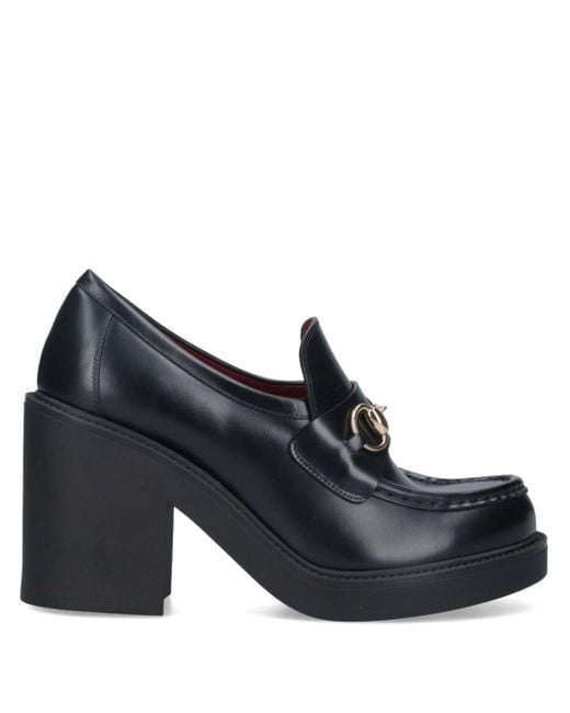 Gucci 100Mm Horsebit Platform Loafers in Black | Lyst