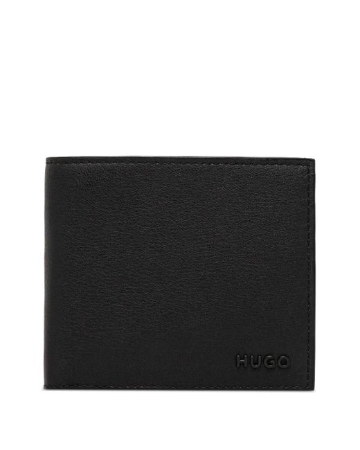HUGO Logo-Lettering Wallet in Black for Men | Lyst UK