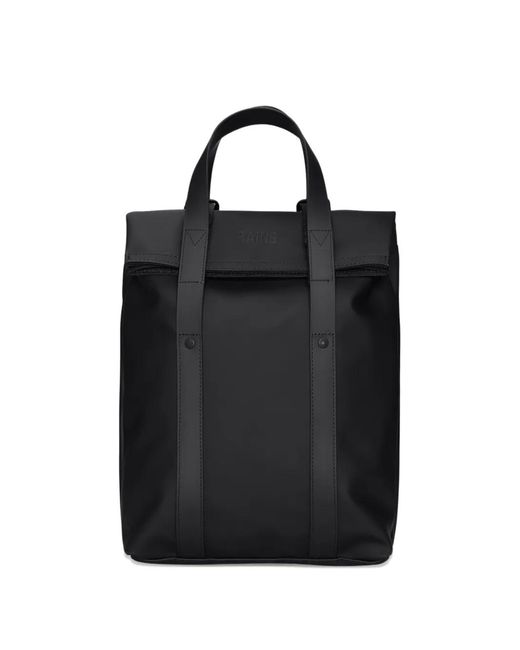 Rains Mini 2 Way Top-Handle Tote Backpack in Black | Lyst UK