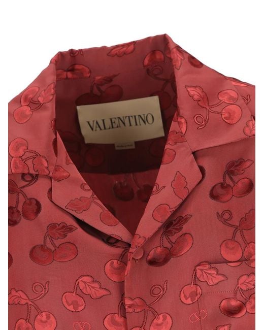 Valentino Garavani Cherry-Pattern Shirt in Red for Men | Lyst UK