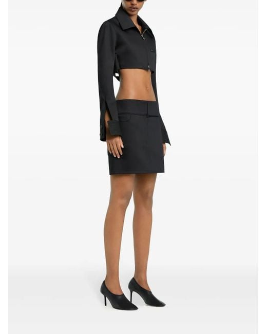 Courreges Logo-Embellished Cropped Jacket in Black | Lyst