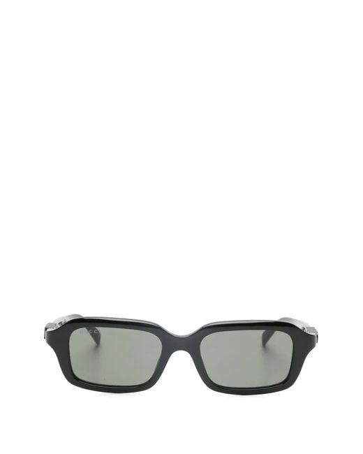 Gucci Logo Rectangle Sunglasses in Grey | Lyst UK
