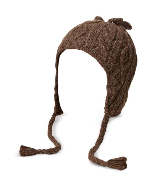 RRL Cable-Knit Trapper Hat in White for Men | Lyst UK