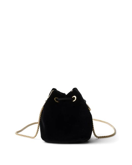 Prada Velvet Mini Bag in Black | Lyst
