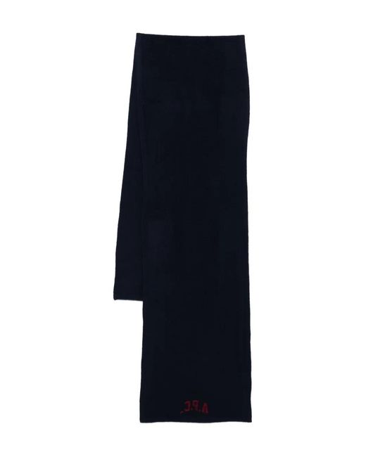 A.P.C. Jesse Embroidered Logo Scarf in Blue | Lyst UK