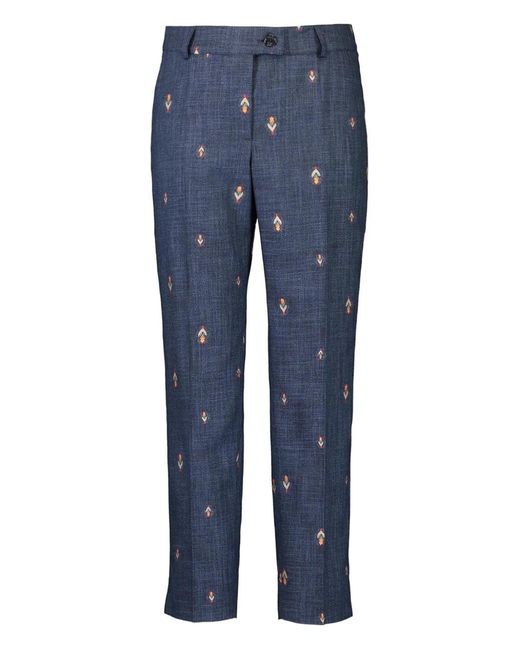 Maison Common Tulip-Embroidered Trousers in Blue | Lyst UK