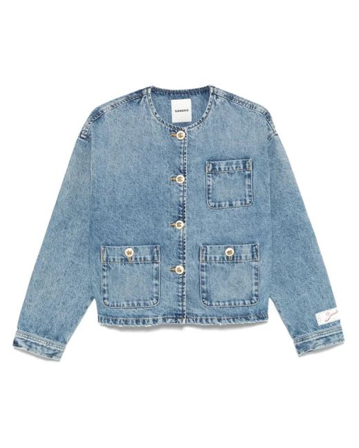 Sandro Dallas Jacket in Blue | Lyst