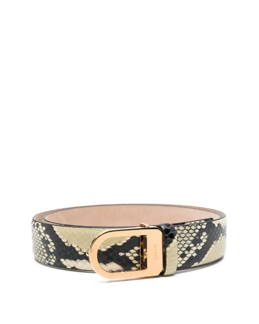 KHAITE Snakeskin-Effect Buckled Belt in White | Lyst