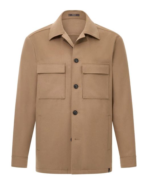BOGGI Button-Fastening Shirt Jacket in Natural for Men | Lyst UK