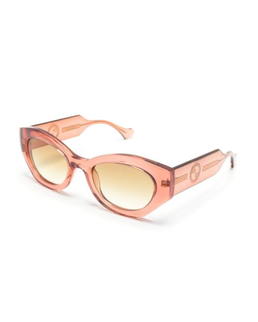 Gucci Interlocking G-Logo Oval-Frame Sunglasses in Pink | Lyst